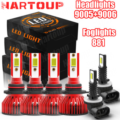 For Chevy S10 1998-2004 6X Combo LED Headlights High/Low Beam Fog Light ...