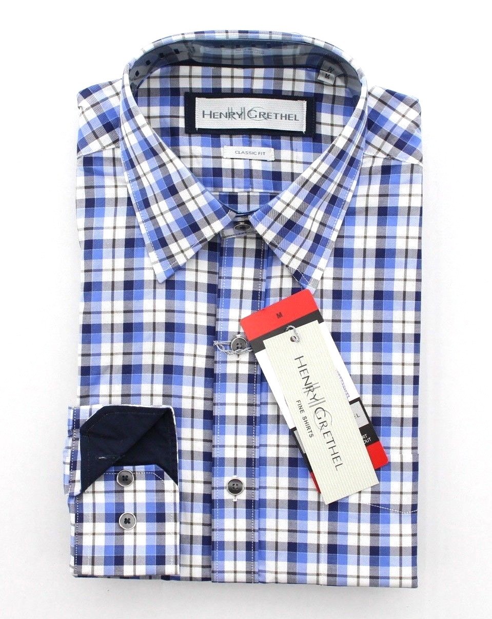 Henry Grethel Mens Classic Fit Long Sleeve Button Down Sport Dress ...