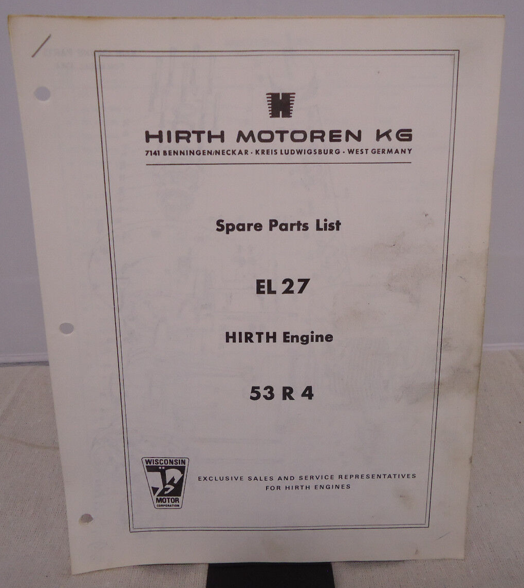 Vintage Hirth Engine 53 R 4 Illustrated Parts Manual EL 27 | eBay