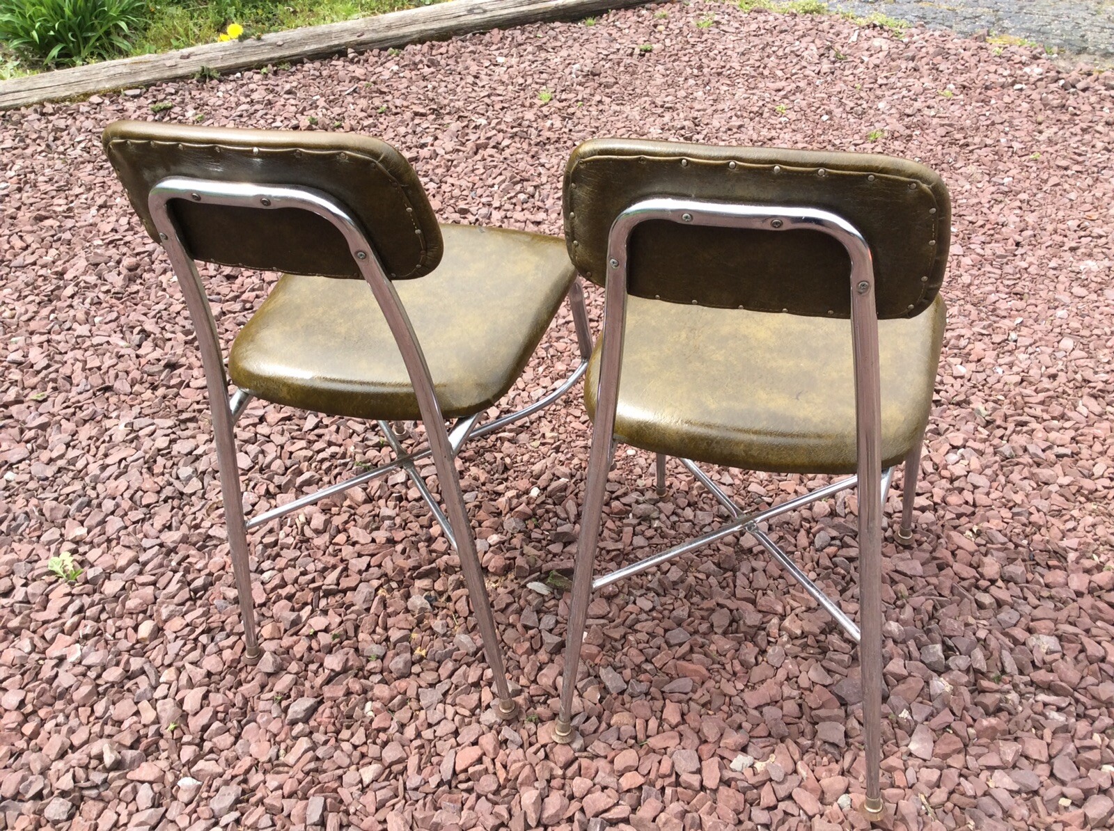 2 Vtg Heywood Wakefield Chrome / Vinyl Adult Size Chairs - Good | eBay