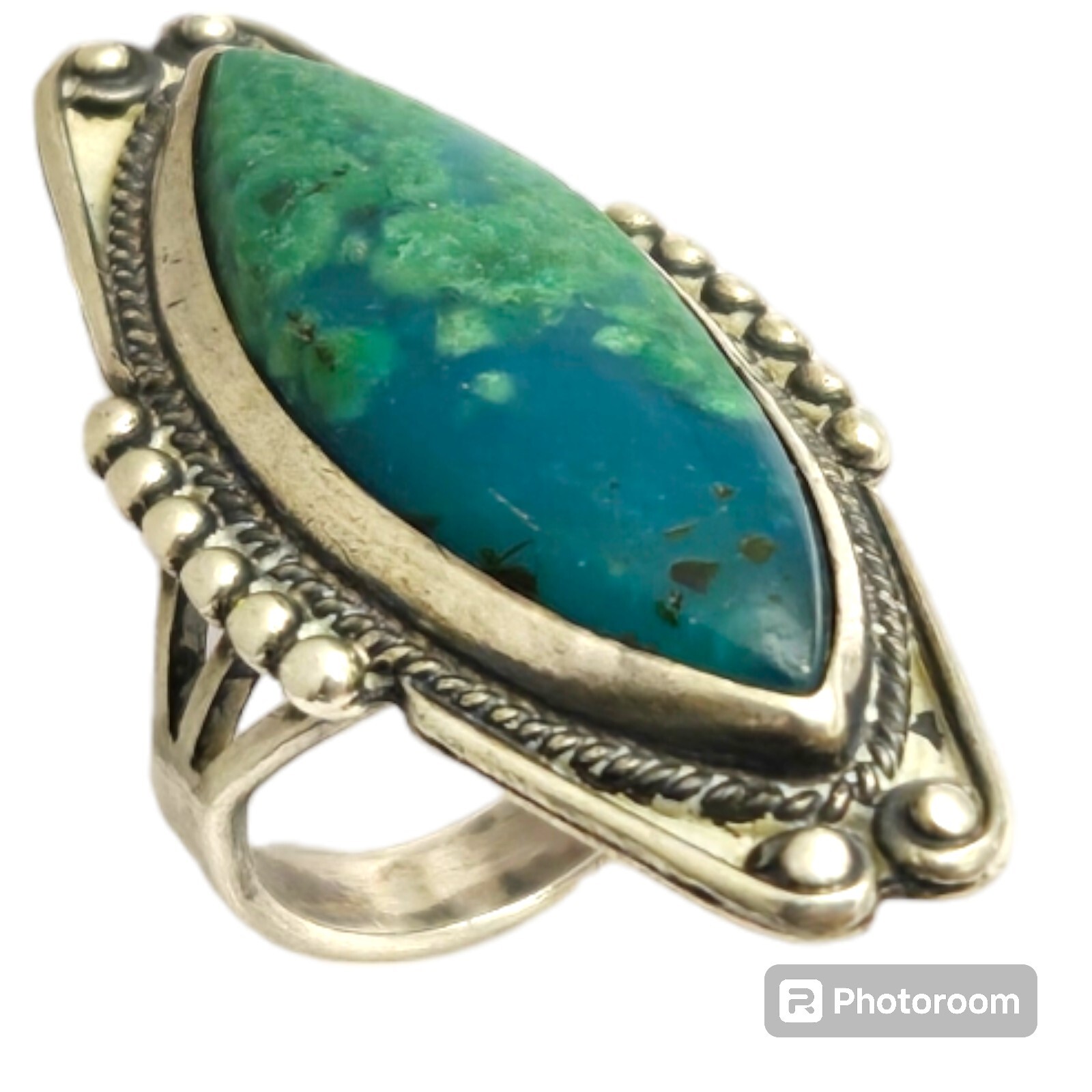 Rare Navajo Gem silica chrysocolla bisbee RINGsz6 | eBay