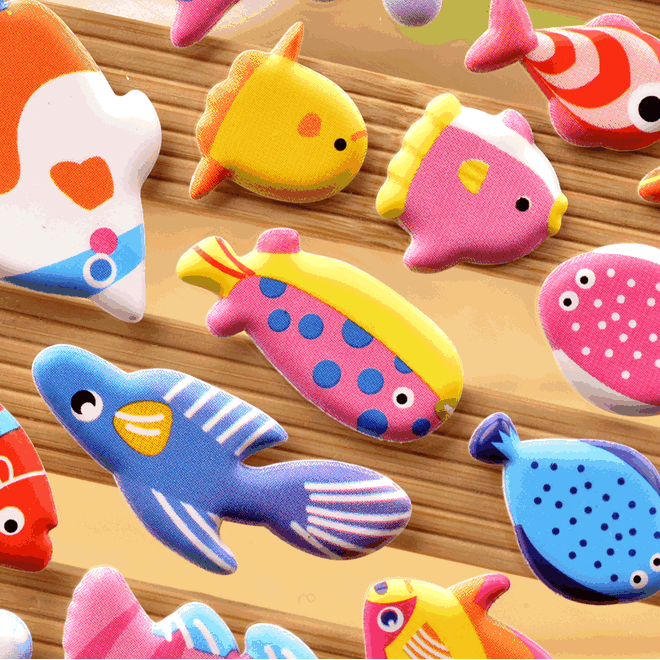 Shark Dolphin Fish Stereo Bubble Sticker Diary Sticker Decor Stationery ...