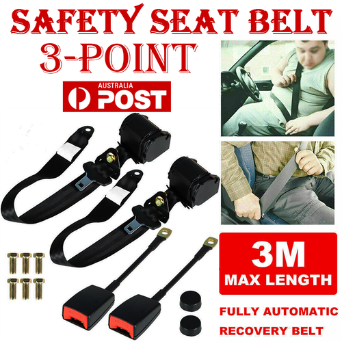 Seat Belt Universal Safety 2 Sets 3 Point Retractable Truck Strap ...