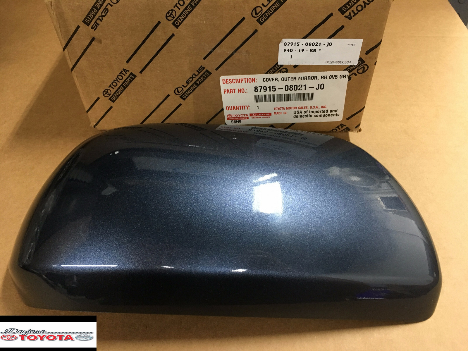 OEM TOYOTA SIENNA PASSENGER MIRROR COVER GRAY BLUE FITS 2012-2017 87915 ...