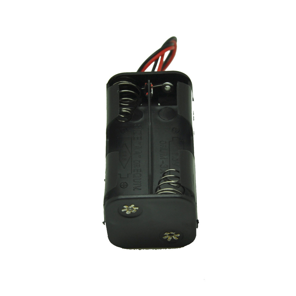 Double A Battery Holder Case Dual-side 4-AA Cells Box With 6" Cable ...
