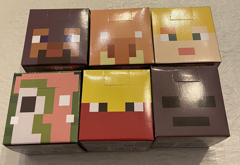 6 Mattel Minecraft Mob Head Mini Figures 1" NEW Blaze Wither Zoglin ...