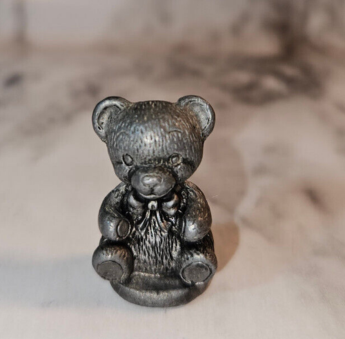 Tiny Pewter? Bear Figurine Figure 1 inch tall | eBay