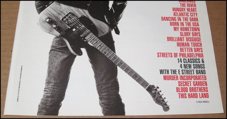 1995 Bruce Springsteen Greatest Hits Print Ad 10" x 12" Advertisement ...