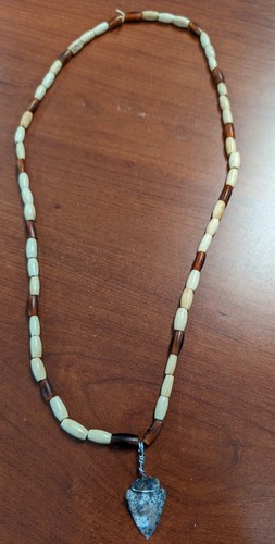 Handcrafted Native American Buffalo Bone Bead Necklace/Arrowhead | eBay