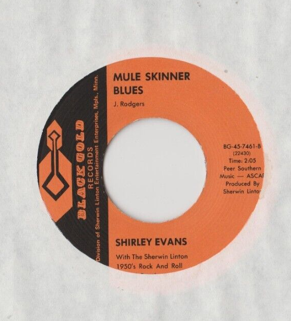 SHIRLEY EVANS Mule Skinner Blues 45 RECORD PRIVATE COUNTRY Sherwin ...