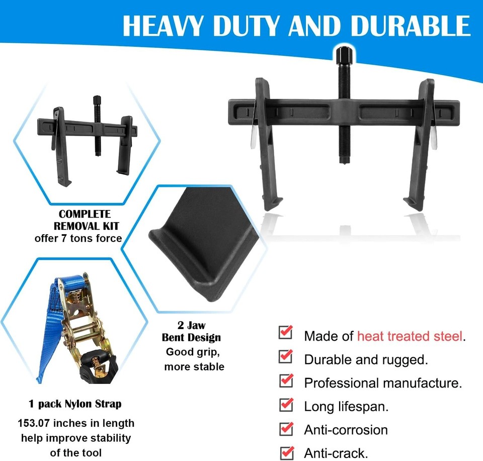 6980 Brake Drum and Rotor Puller Tool Set for Remove Hub Drums, Rotors ...