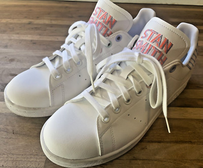 Adidas Originals Women's White Pink STAN SMITH SHOES H03883 Women’s 8.5 ...