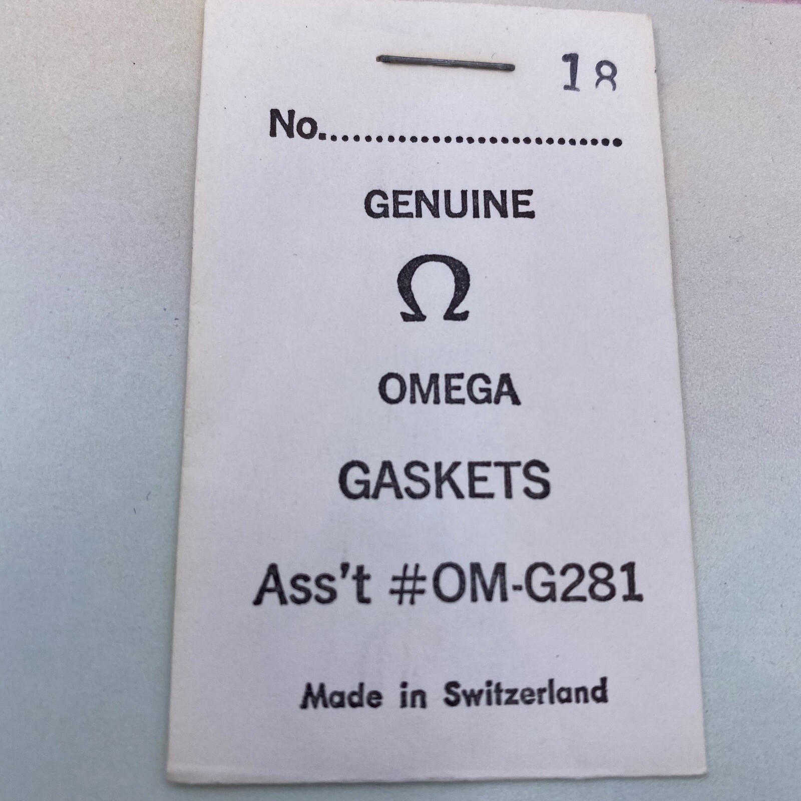 Genuine Omega Back Gasket No. 18 Ass't #OM-G281.Seal Package | eBay