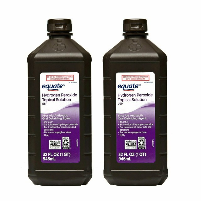 Equate Hydrogen Peroxide Topical Solution 32 oz 946 ml (2-PACK) | eBay