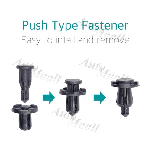 100pcs Bumper Engine Cover Fender Clips Push Type Retainers Fasteners ...