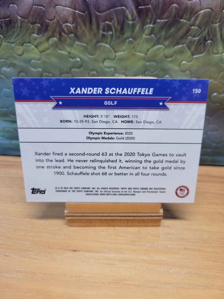 2024 Topps Chrome US Olympics #150 Xander Schauffele Orange Refractor ...