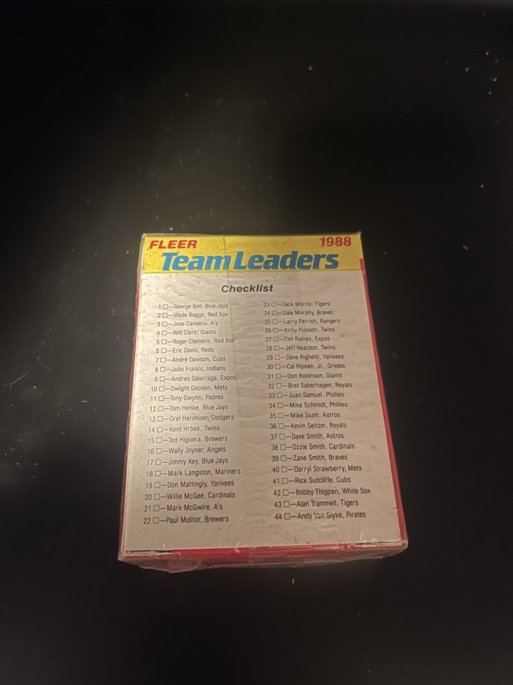 1988 Fleer Team Leaders Limited Ed SEALED Baseball Card Box Set of 44 6 ...