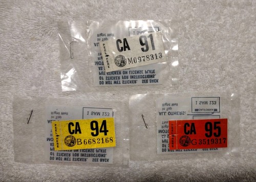 Lot of 5 Mint Unused Sealed California Registration Decal Stickers Tag ...