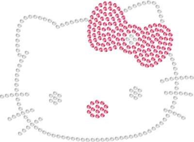 Hello Kitty Iron On Hot Fix Rhinestone Crystal Diamante Transfer Motif ...