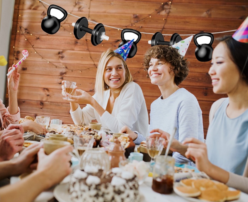 Gym Weights Bunting Birthday Events Party Decorations 12pcs / 2.5m ...