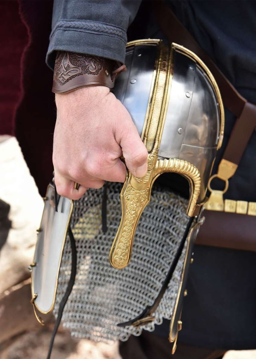 Medieval viking Coppergate Helmet & butted aventail, Reenactment Armour ...
