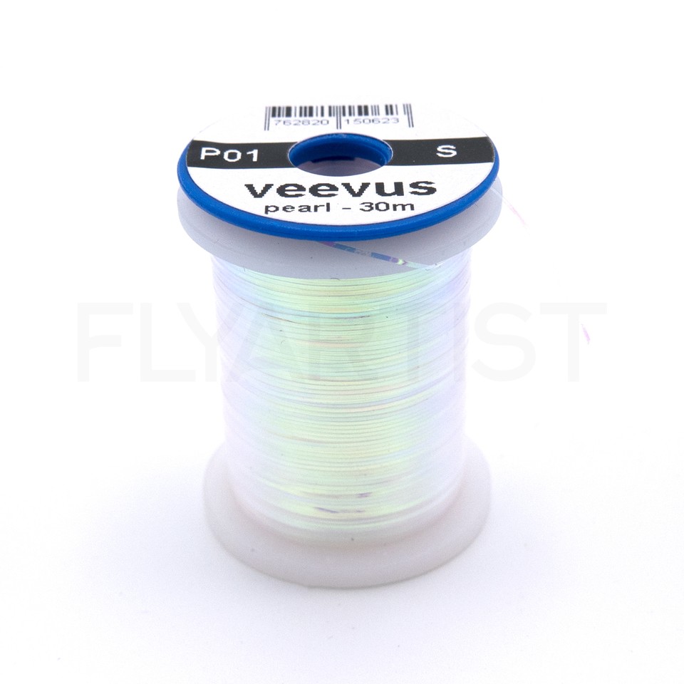 VEEVUS PEARL TINSEL - Fly Tying & Jig Material Spool - Small Medium ...