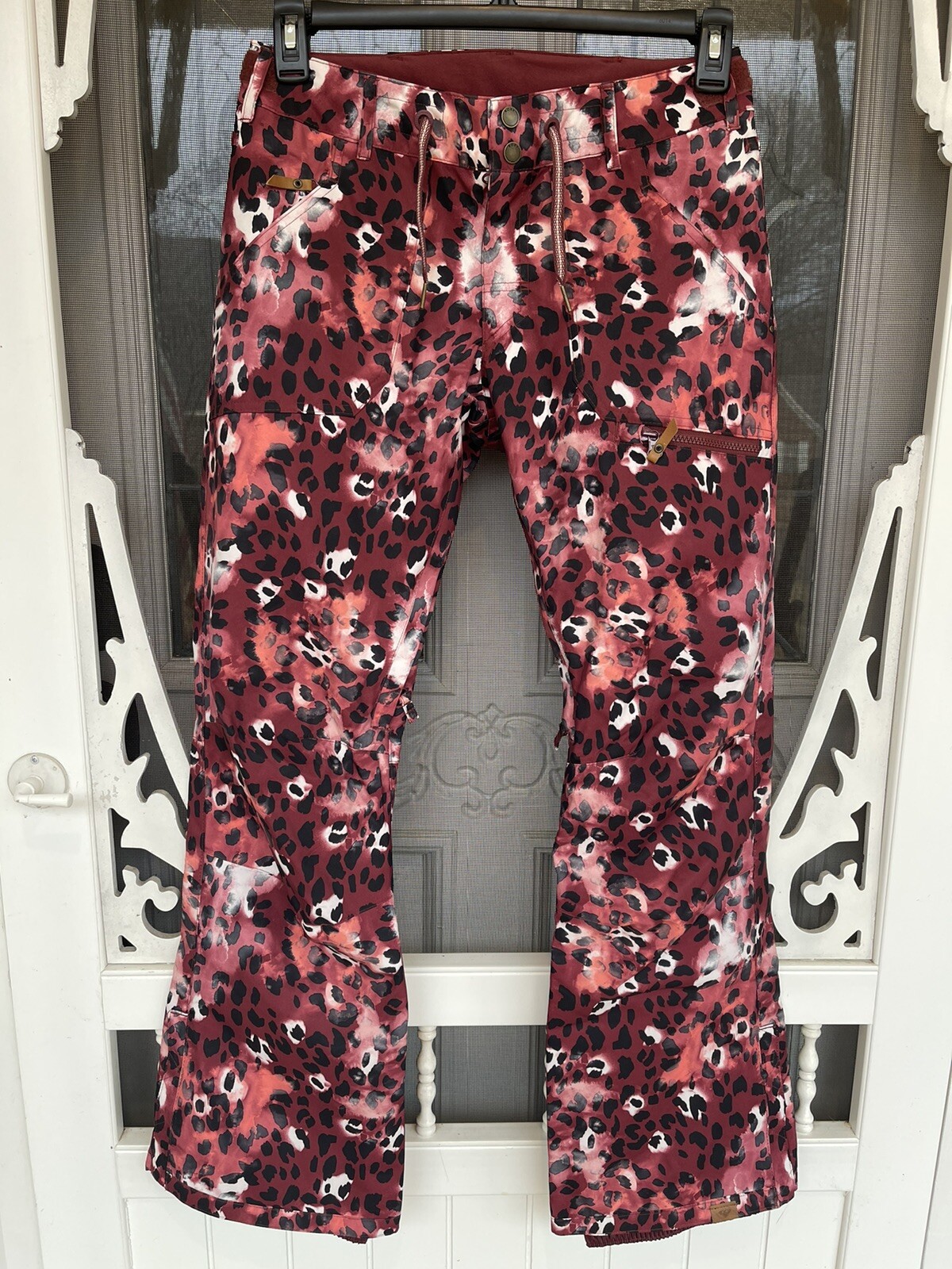 Womens Roxy Sz S Red Leopold DryFlight 10K Snow Ski Snowboard Pants | eBay