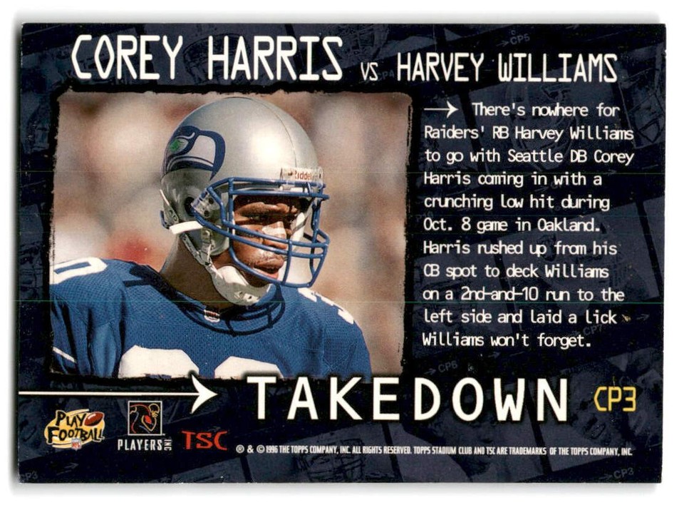 Corey Harris / Harvey Williams 1996 Stadium Club #CP3 Seahawks ...