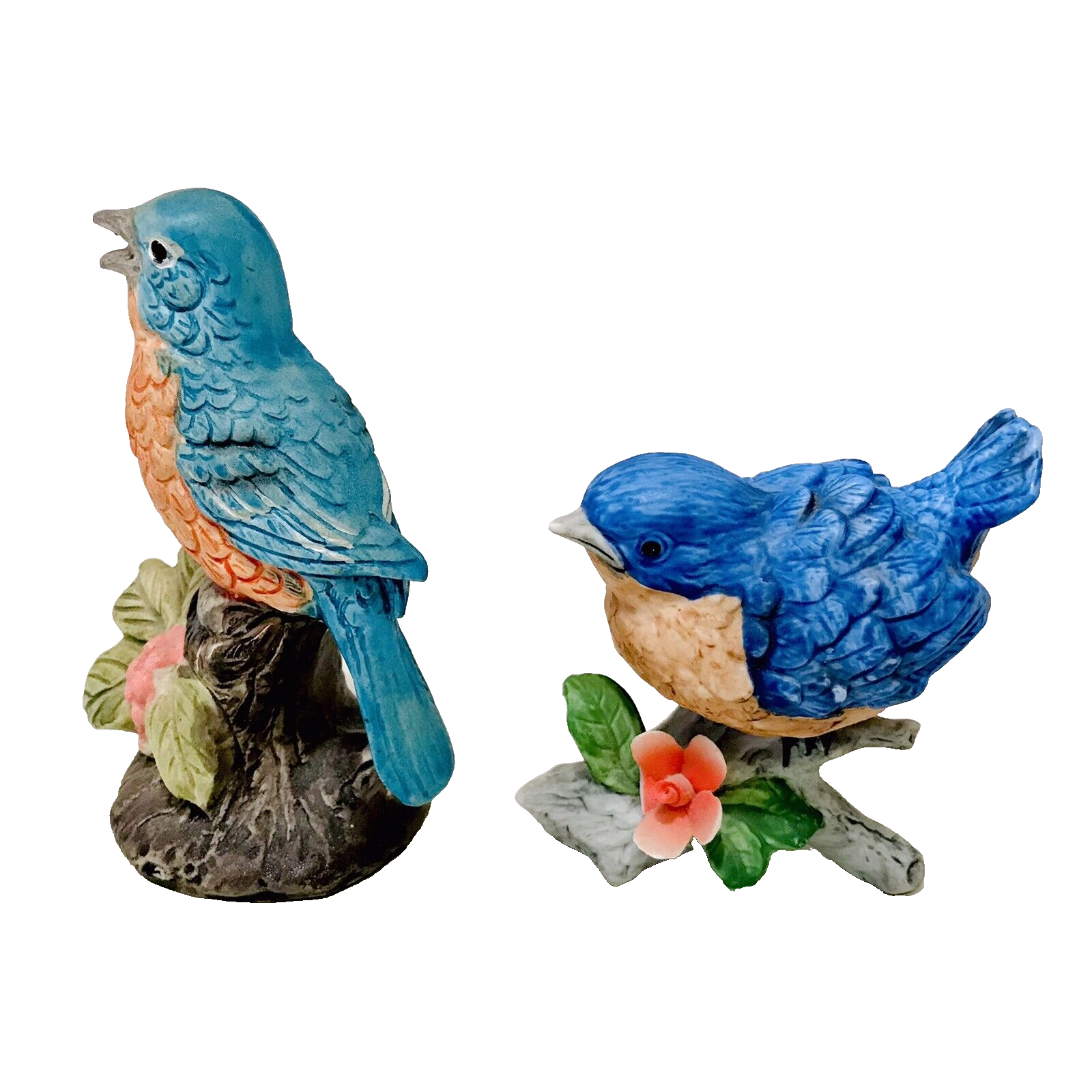 Homco 2 Blue Birds With Flowers On Branch # 8885 Ceramic Bisque ...