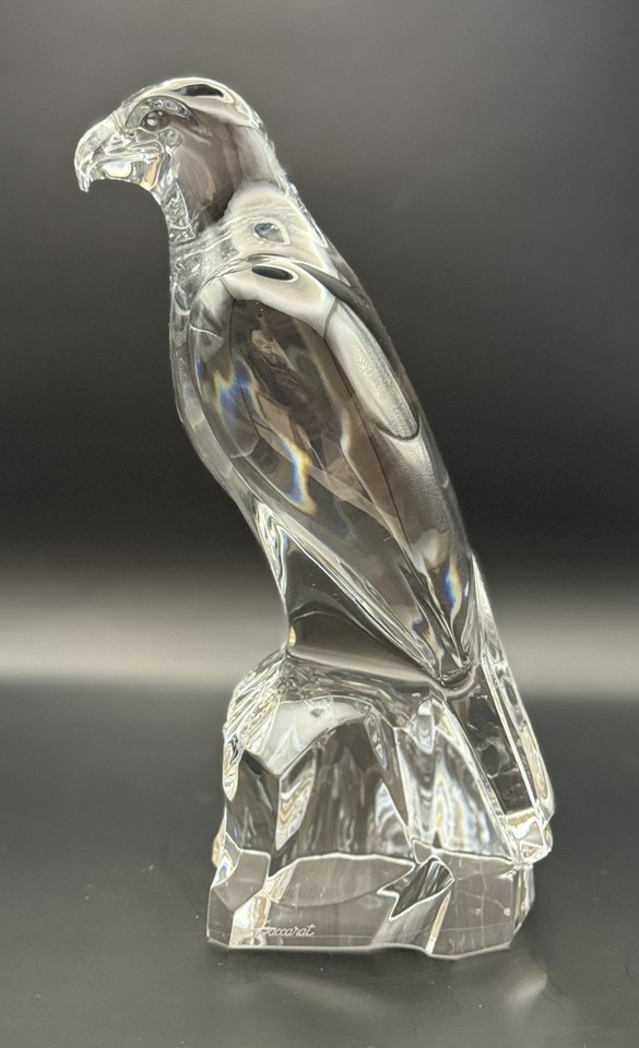 Baccarat Clear Crystal Falcon Figurine - 10-Inch Stunning Art Glass ...