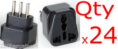 Universal Plug Adapter For Italy 24Pk 3-Pin For Italian Electrical ...