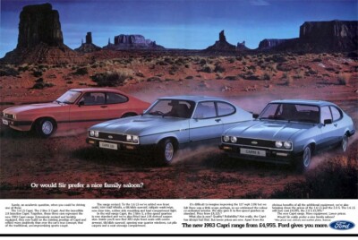 FORD CAPRI MKIIl Range 2.8i Injection POSTER PRINT CLASSIC 80's ADVERT ...