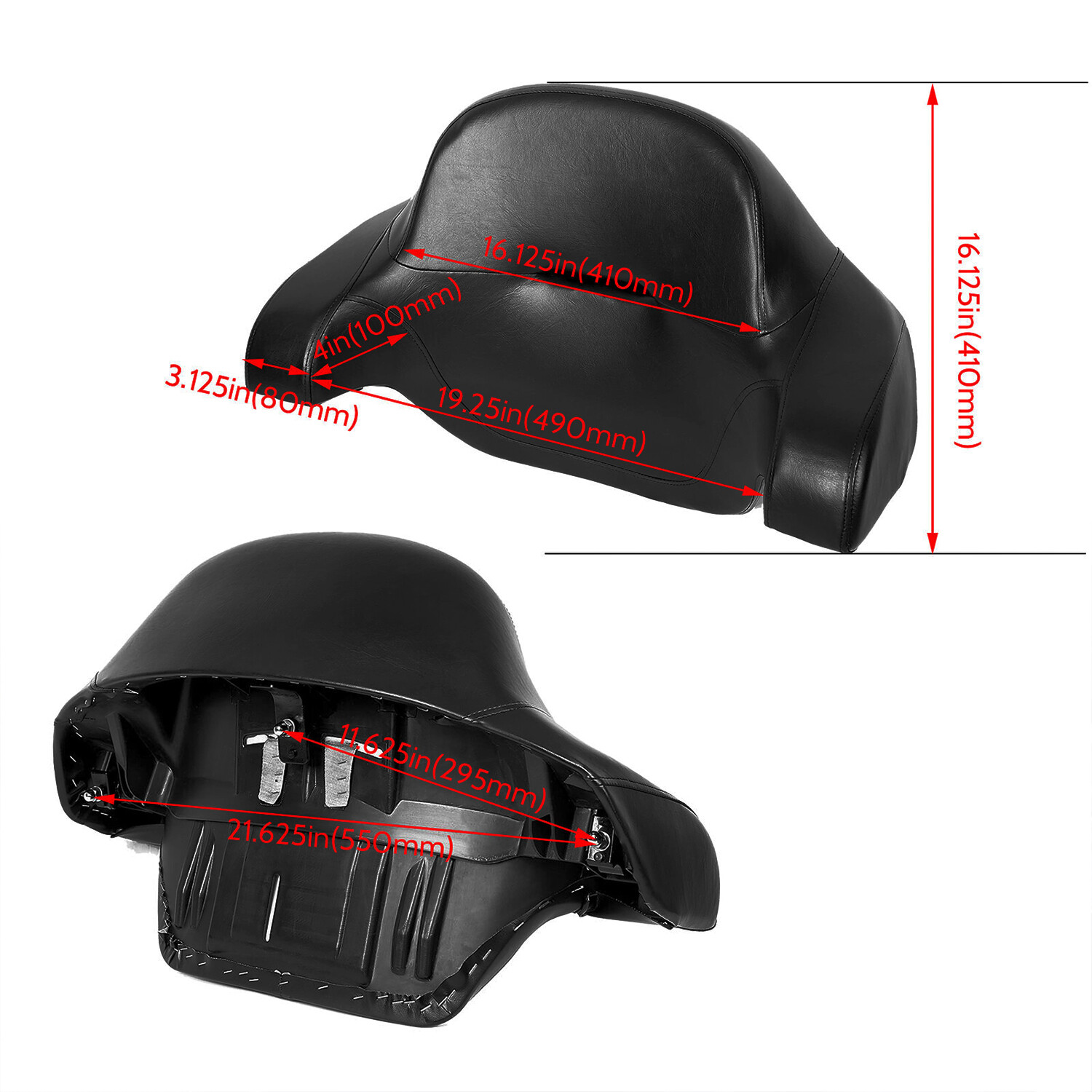 King Chopped Pack Luggage Trunk Backrest Pad For Harley Davidson ...