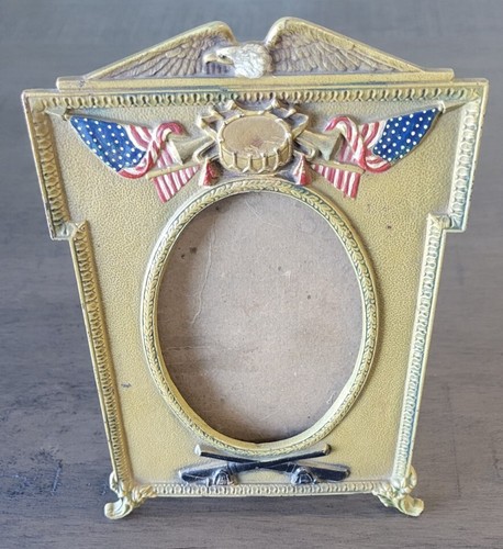 Antique Judd Cast Iron Flag Bugle/Drum Eagle Cannon Civil War Picture ...