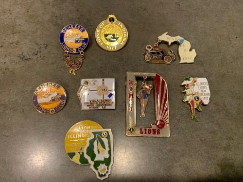 Vtg Lions Club (International) Pins Midwest Region Lot Of 8 Some Super ...