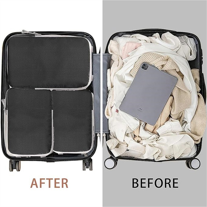 4X/Set Compression Bags Organiser Suitcases Packing Cubes Storage ...