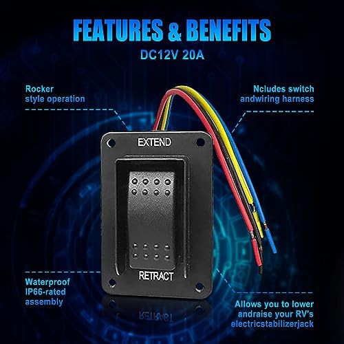 2pcs 387874 RV Power Stabilizer Switch,Power Waterproof Electric Jack ...