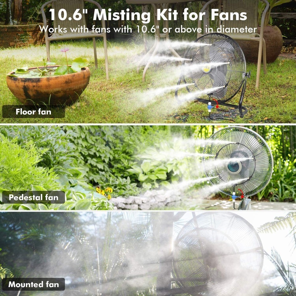 Misting Fan Kit Cool Patio Water Mister Spray Kit For Cooling Outdoor ...