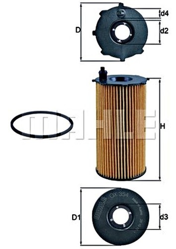 MAHLE Oil Filter For JEEP DODGE Cherokee Wrangler III Nitro 68032204AB ...