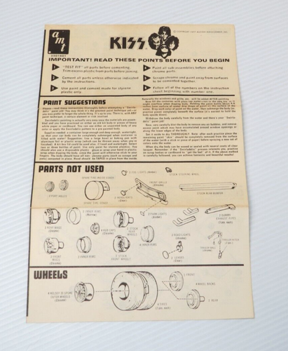 KISS 1977 AMT CUSTOM CHEVY MODEL VAN KIT INSTRUCTIONS MANUAL - SIMMONS ...
