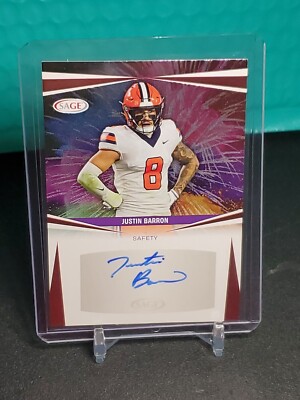 2025 Sage Low Series Justin Barron Rookie Auto A-JB Syracuse Orange | eBay
