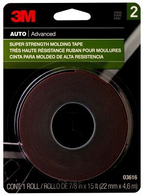 3M Super Strength Molding Tape, 03616, 7/8 in x 15 ft, 24 per case ...