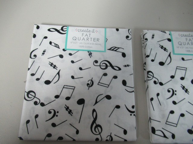 Fat Quarter Fabric Music Notes 18x 21 Inches 100 Cotton Musical Note ...