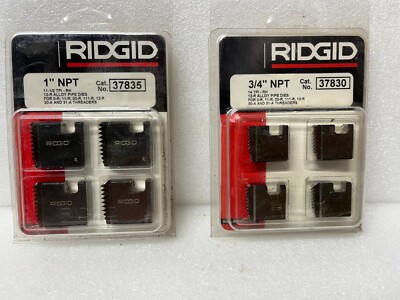 LOT OF 2 RIDGID PIPE THREADING DIES 37835 & 37830 1-inch High & 3/4 ...
