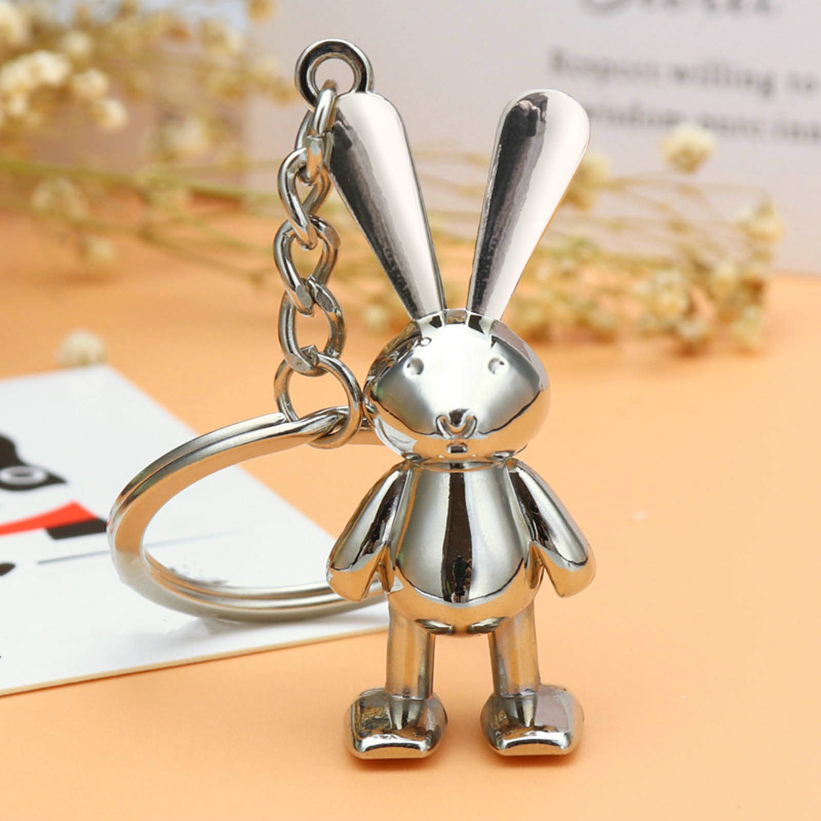 Rabbit Key Ring Realistic Look 2023 New Year Gift Simulation Animal ...