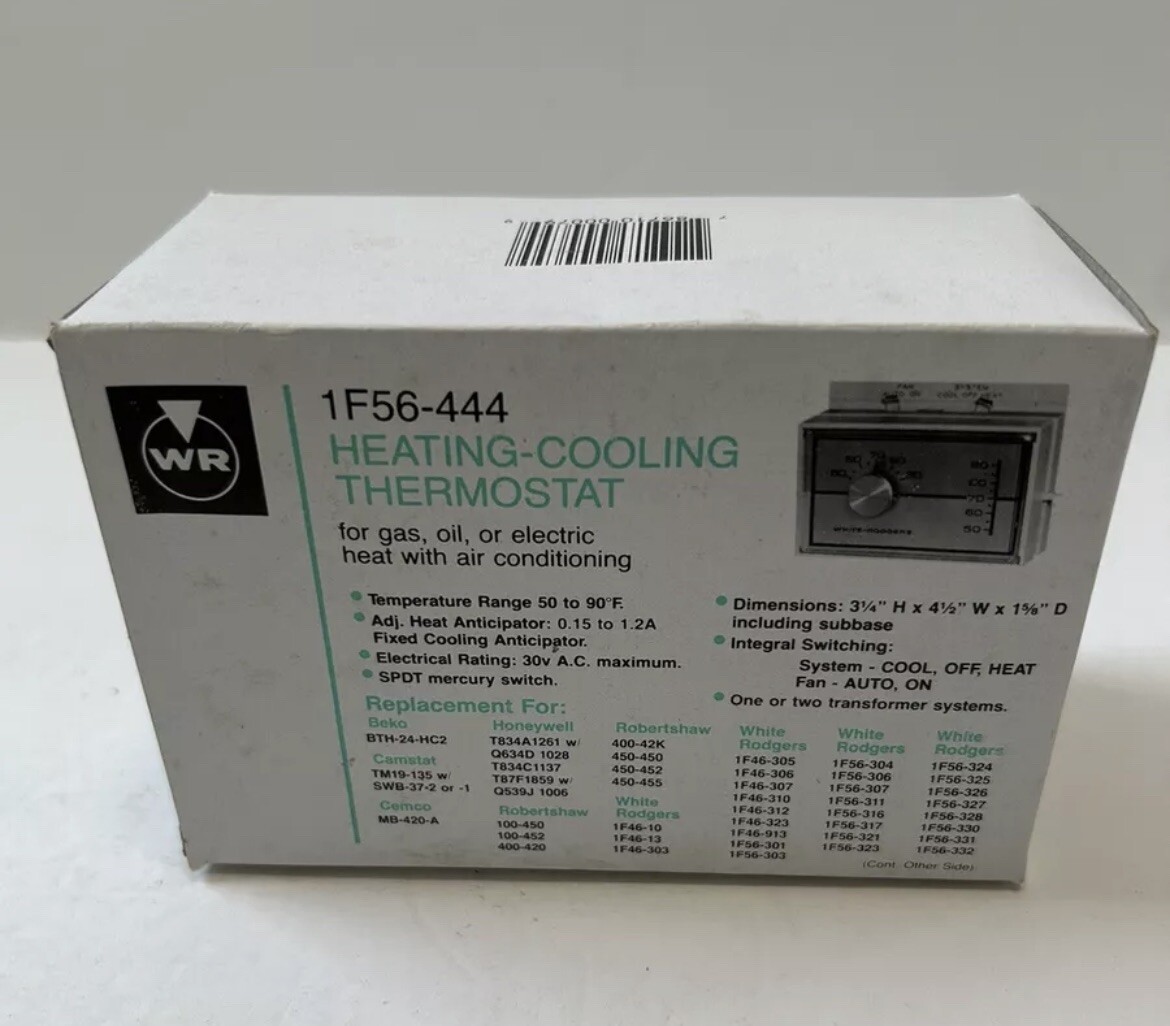 White Rodgers Gas Oil Or Electric HVAC Thermostat 1F56-444 | eBay