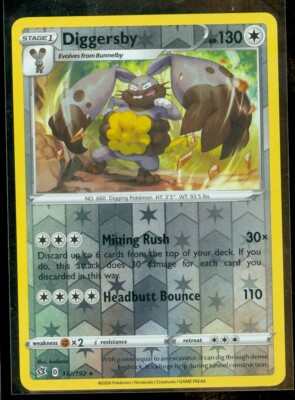 Pokemon DIGGERSBY 147/192 Rebel Clash - RARE Rev Holo - - MINT | eBay