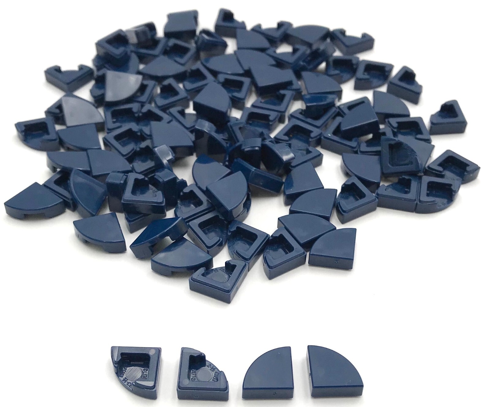 Lego 100 New Dark Blue Tiles Flat Smooth Round 1 x 1 Quarter Peices | eBay