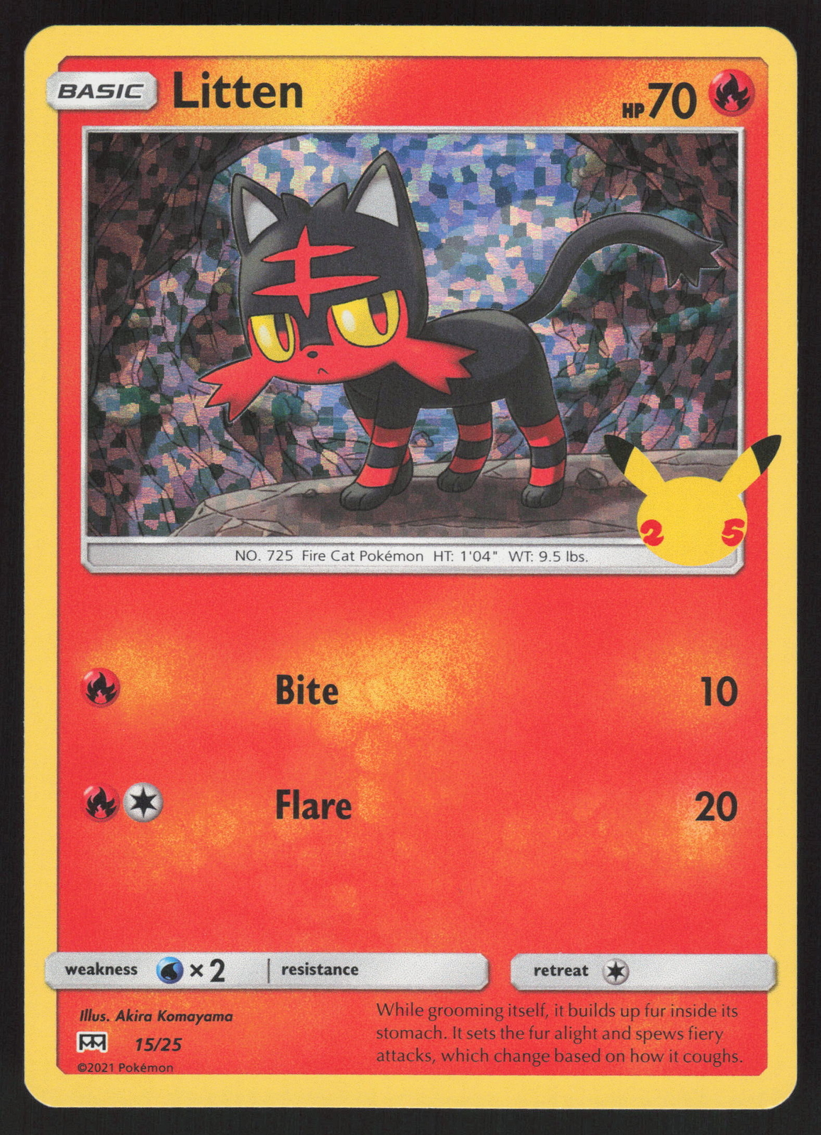 Litten Holo NM 15/25 McDonald's 25th Anniversary Promos Pokemon Card | eBay