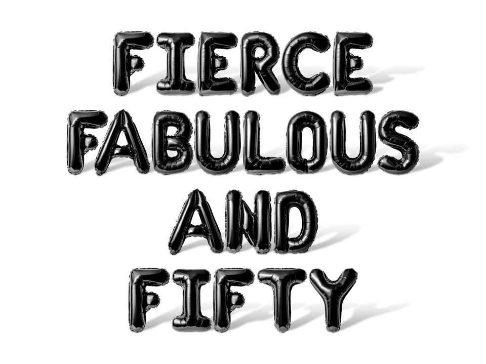 FIERCE FABULOUS AND FIFTY Letter Balloon Banner - 50th Birthday Party ...